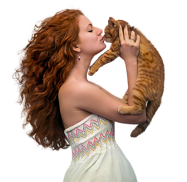 tubes femme et animaux